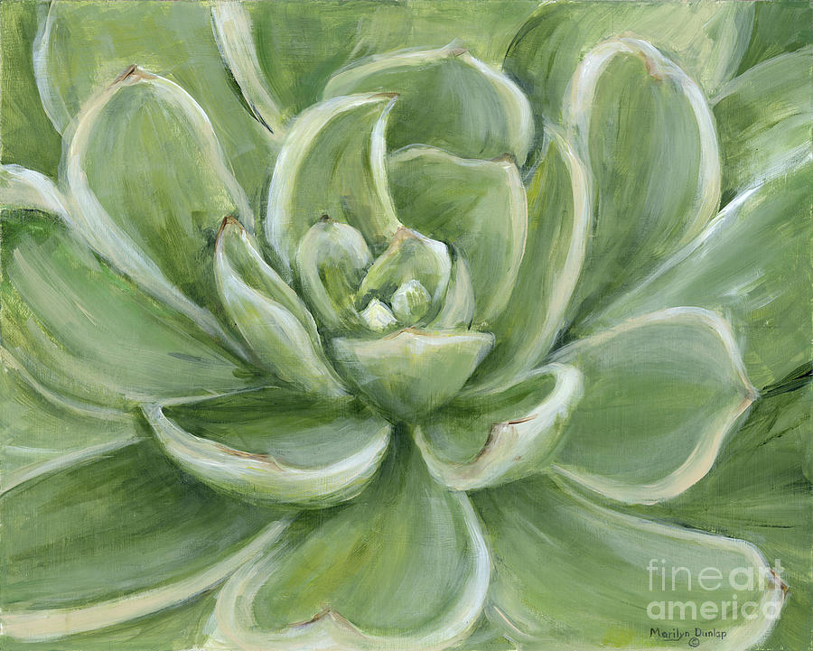 Green Succulent Painting by Marilyn Dunlap - Fine Art America
