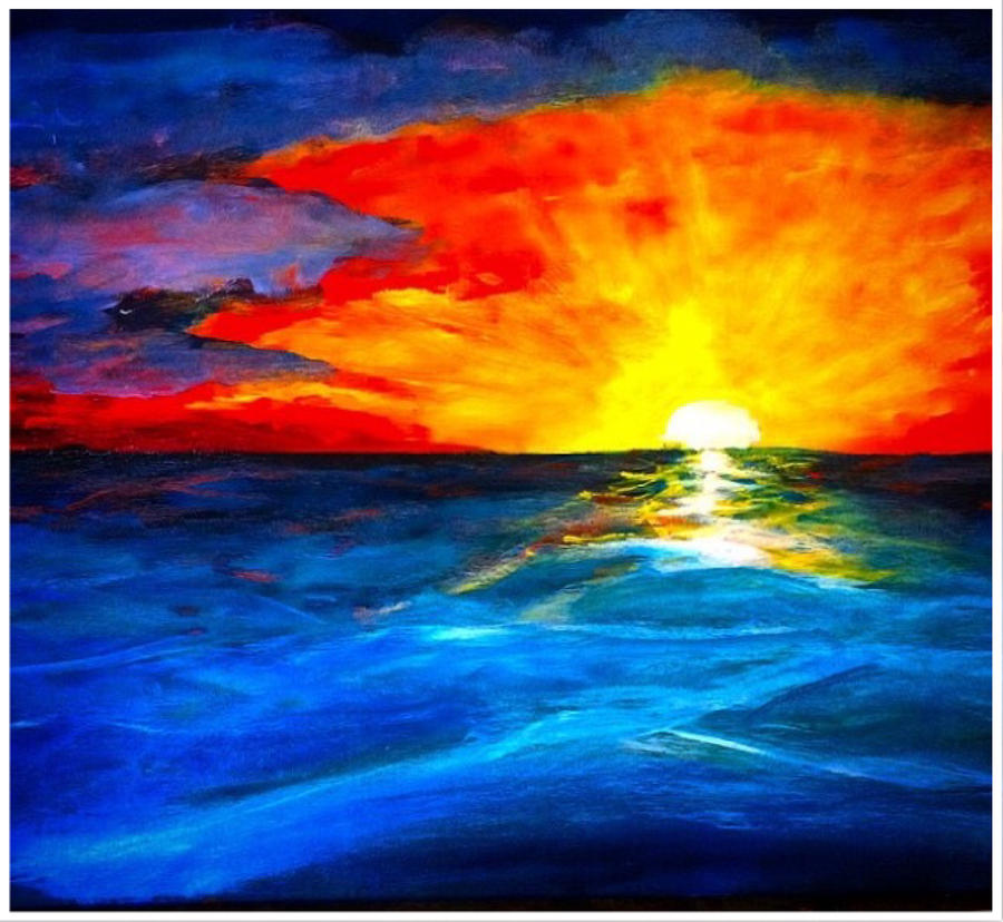 Sun Of Warm Clouds Setting Painting by Scott French - Fine Art America