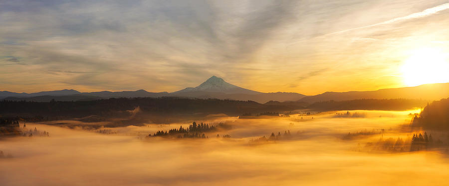 Sunrise Over Mt Hood Panorama Photograph by Jit Lim - Fine Art America