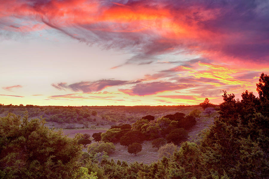 Sunset in the Texas Hill Country Photograph by Paul Huchton - Fine Art America