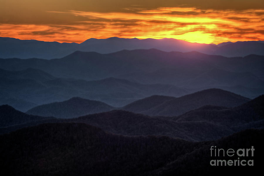 Sunset On the Blue Ridge Parkway Photograph by Michael Shake - Fine Art ...