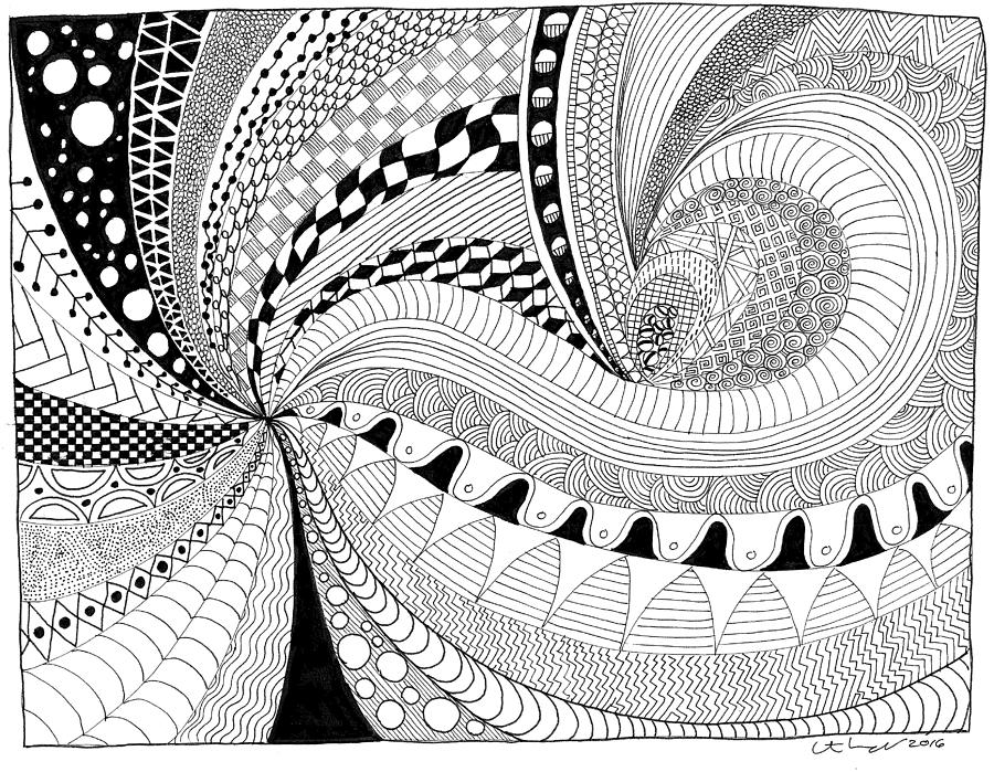 Swirls Wormhole Drawing by Steve Siegfried