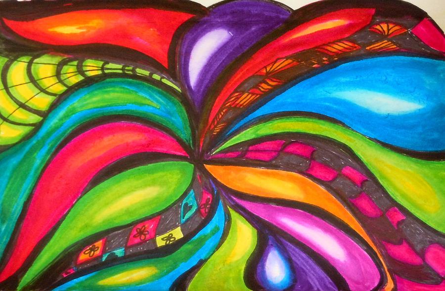 Swirly Colors 1 Drawing by Jewell McChesney - Fine Art America