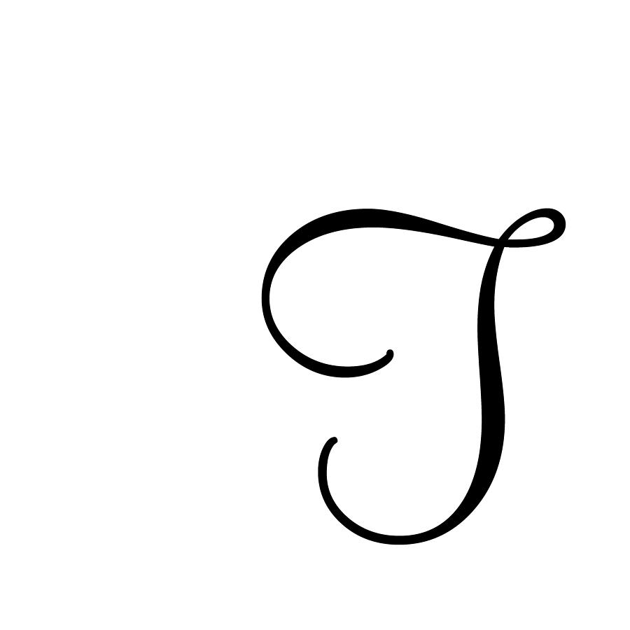 T in Black Simple Script Digital Art by Custom Home Fashions - Fine Art ...