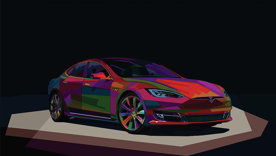 Tesla Model S Drawing by NAUFAL Opank - Fine Art America