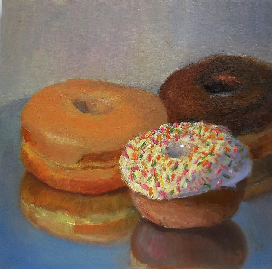 Three Donuts Painting by Patti Miller - Fine Art America