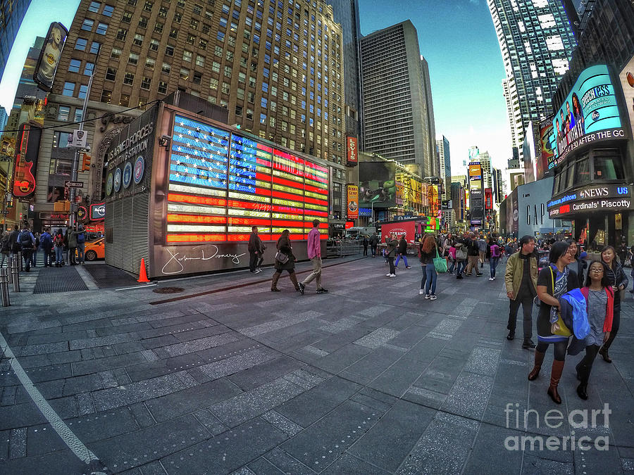 Times Square Flag Photograph by John Donnery - Fine Art America
