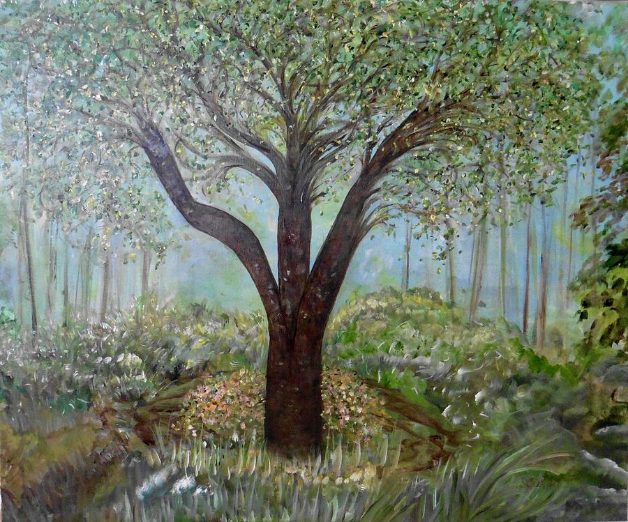 Trinity Tree Painting by Sara Credito - Fine Art America