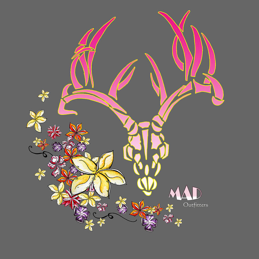 Tropical Antlers by MAD Outfitters Mixed Media by MAD Outfitters | Fine ...