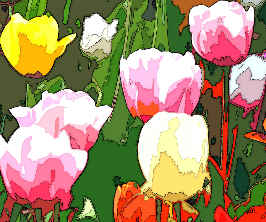 Tulip Garden Abstract Digital Art by Linda Mears - Fine Art America