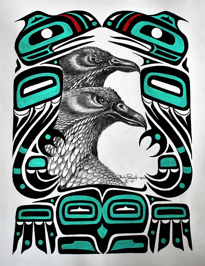 Two Ravens with Images Painting by Bob Patterson - Pixels