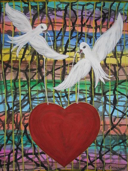 Valentine Doves Painting by Pooja Dipanker - Pixels