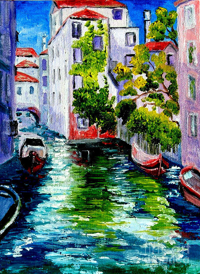 Venice reflection Painting by Inna Montano | Fine Art America