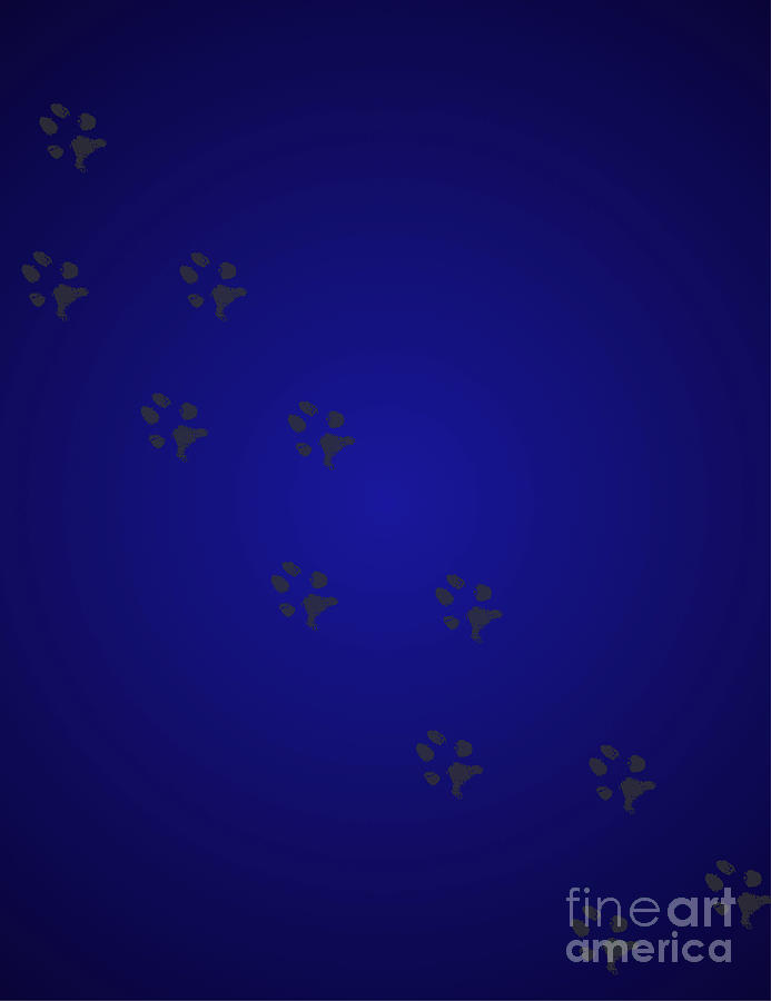 Walking Paws - Royal Blue Digital Art by Raven Steel Design | Fine Art ...