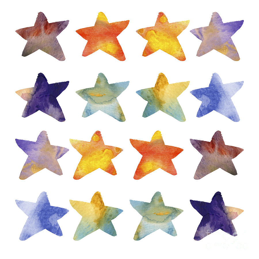 Watercolour stars Digital Art by Sophie McAulay - Pixels