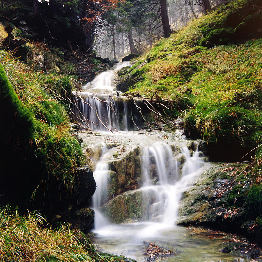 Waterfall in Divoky dul. Photograph by Otto Hauck - Pixels