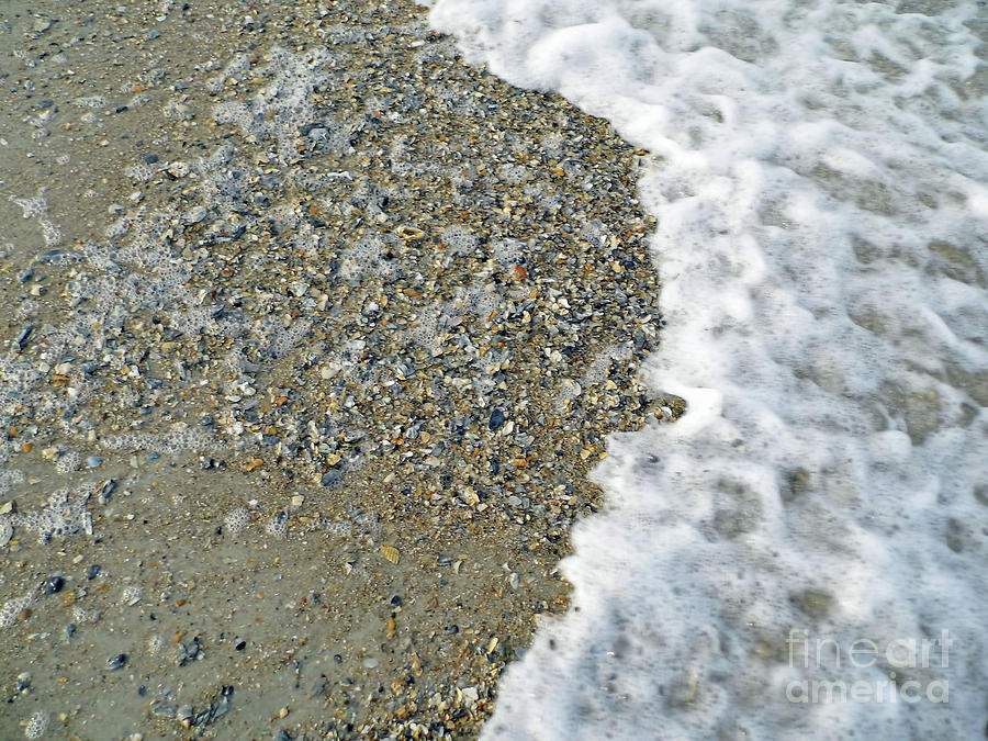 Wave Over The Shells Photograph by D Hackett - Pixels