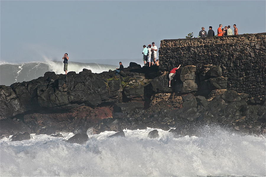 waves at Waimea Bay Photograph by Eddie Freeman - Fine Art America
