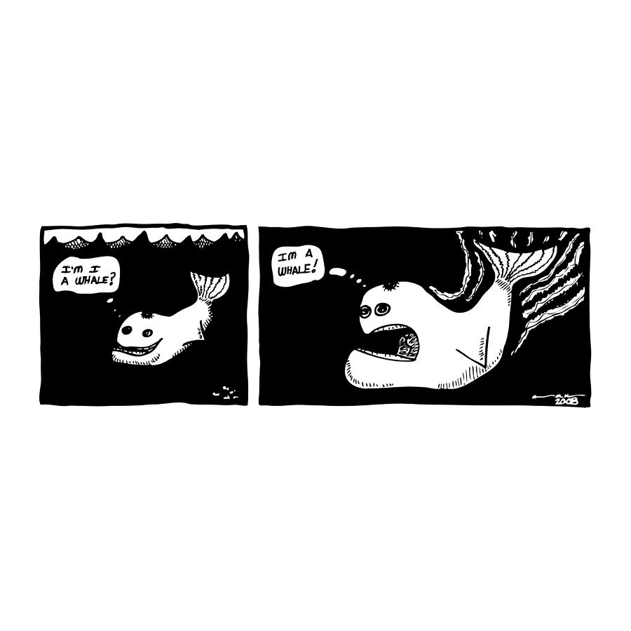 Whale Comic Drawing by Karl Addison - Pixels