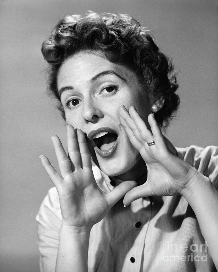 Womah Calling Out C 1950s Photograph By Debrocke Classicstock