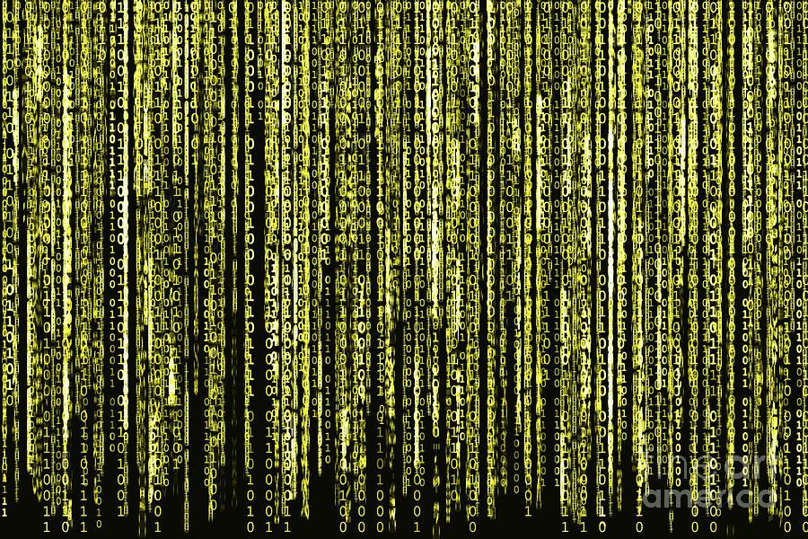 Yellow Binary Code Photograph by Benny Marty - Fine Art America