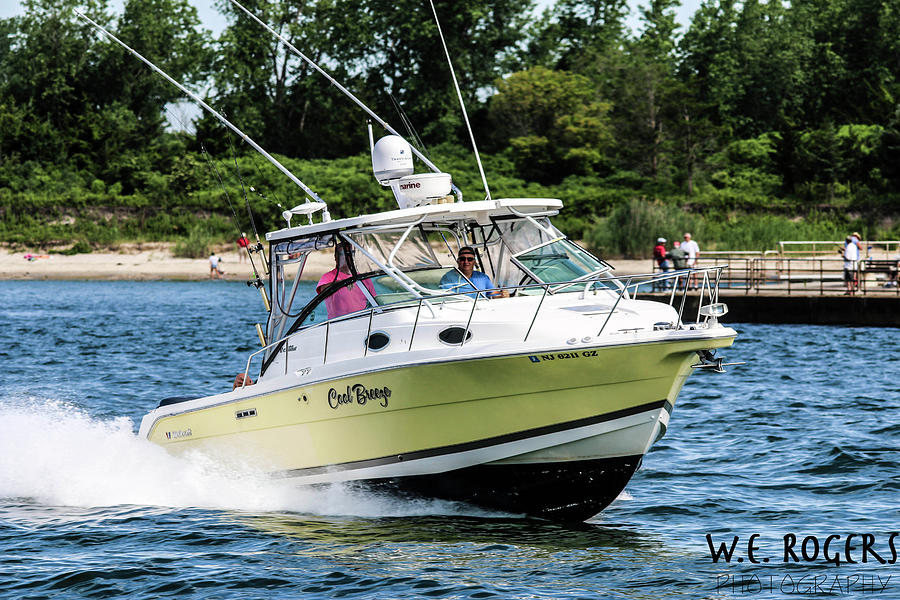 Yellow boat heading out Photograph by William E Rogers Yellow boat heading out Photograph by William E Rogers