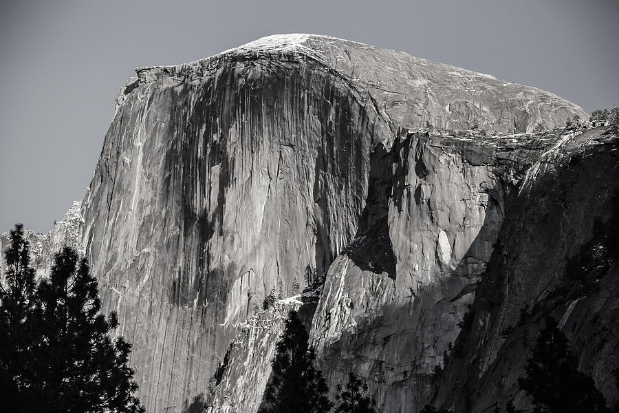 Yosemite Half Dome - bw film grain effect Photograph by Kevin ...