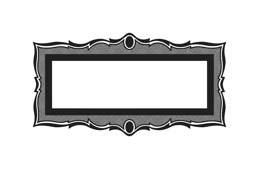 Closed Rectangle Border with Knockout Drawing by CSA Images - Fine Art ...