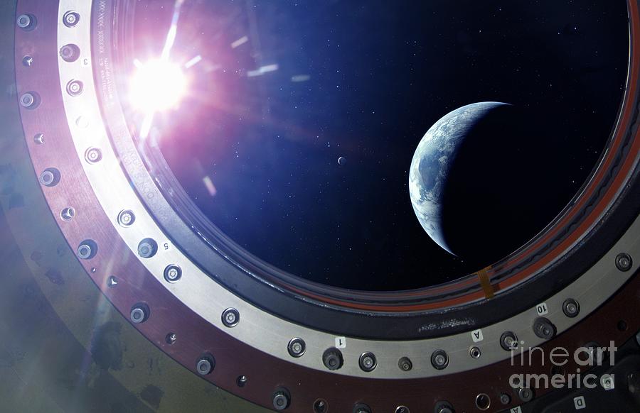 Earth Through A Spacecraft Window Photograph by Detlev Van Ravenswaay/science Photo Library ...