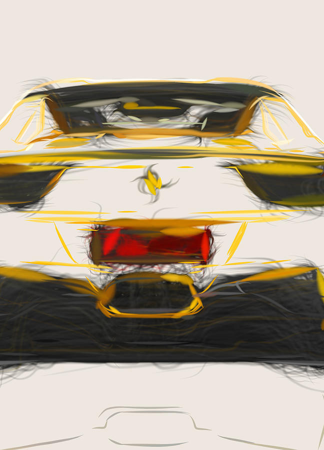 Ferrari 458 Italia Spider Drawing Digital Art by CarsToon Concept ...