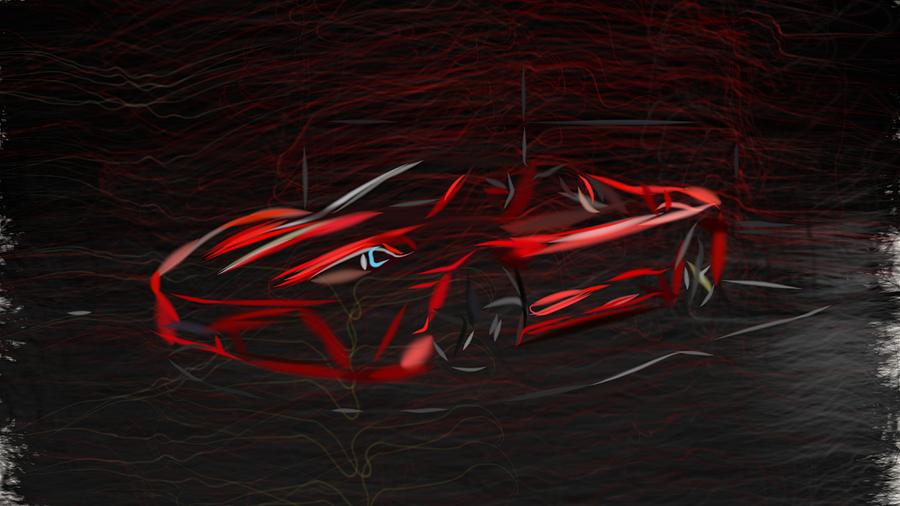 Ferrari Scuderia Spider Draw #1 Digital Art by CarsToon Concept - Fine ...