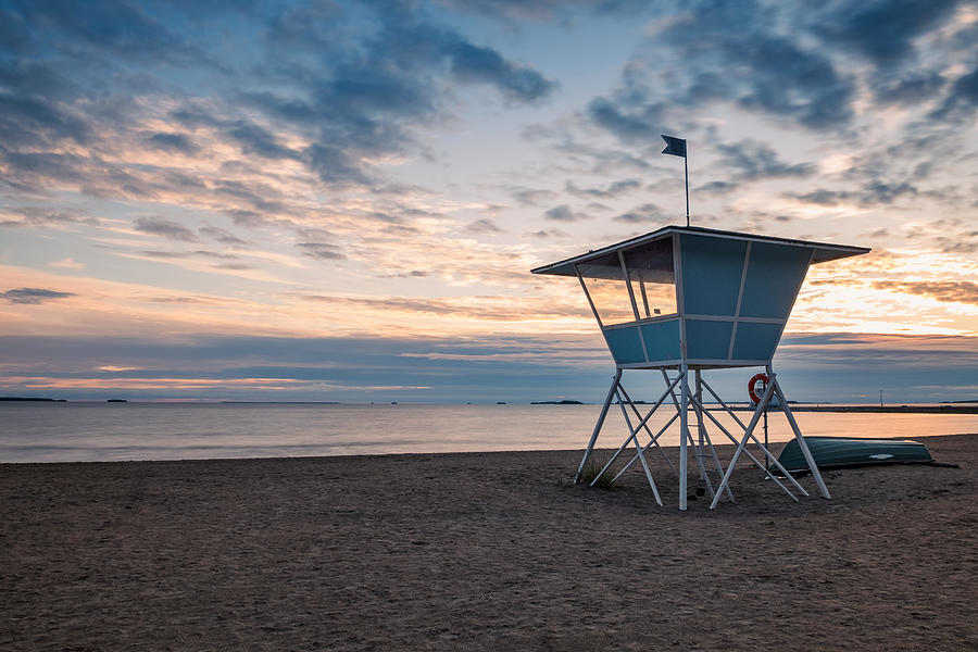 Lifeguard Tower On The Beach At Sunset Photograph by Jani Riekkinen ...