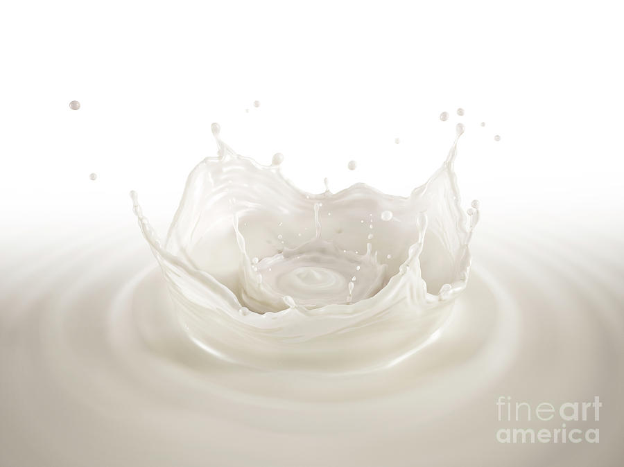 Milk Double Crown Splash With Ripples 1 By Leonello Calvetti Science