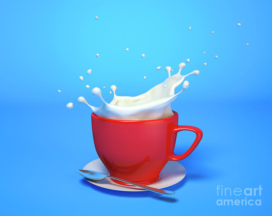 Mug With Milk Splash 1 By Leonello Calvetti Science Photo Library