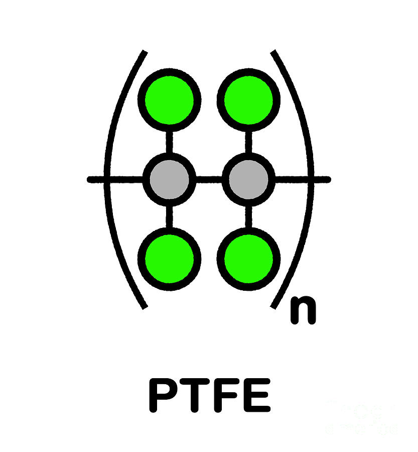 Polytetrafluoroethylene Polymer Chemical Structure #1 Photograph by Molekuul/science Photo ...