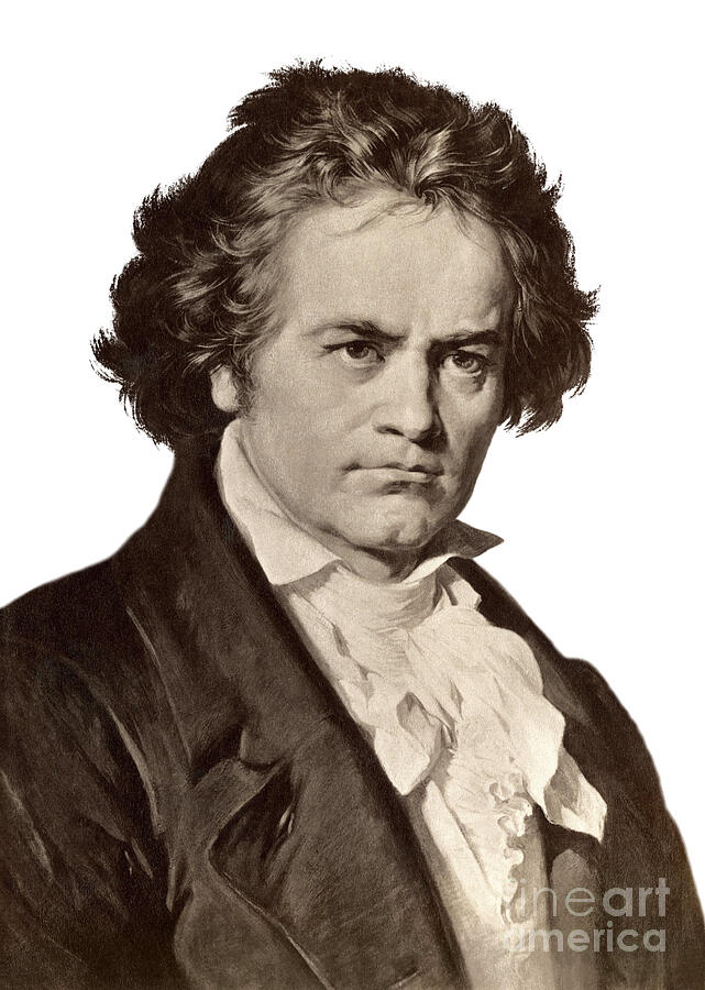 Portrait Of Ludwig Van Beethoven (1770-1827), German Composer Drawing ...