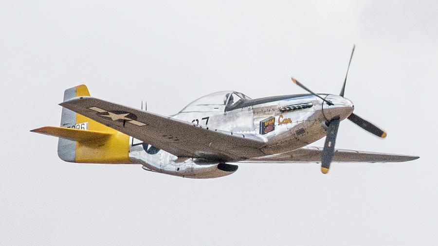 USAAF P-51D Mustang Spam Can In-flight, Color Photograph by Jess Vincent - Pixels