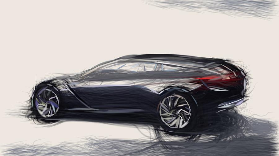 Vauxhall Monza Drawing Digital Art by CarsToon Concept - Pixels