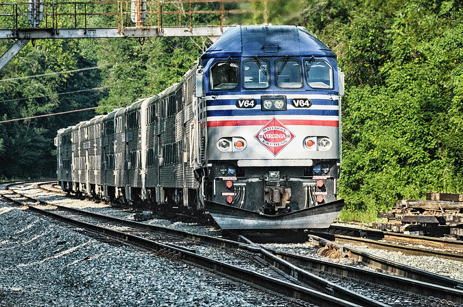 VRE MP36PH-3C Locomotive No 64 passing Clifton, Virginia Photograph by ...