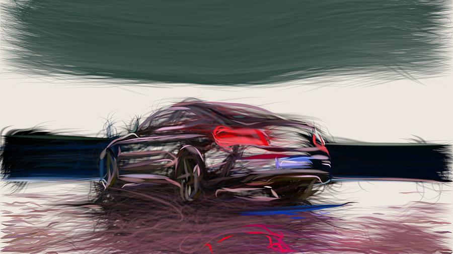 Mercedes Benz C63 AMG Coupe Drawing Digital Art by CarsToon Concept ...