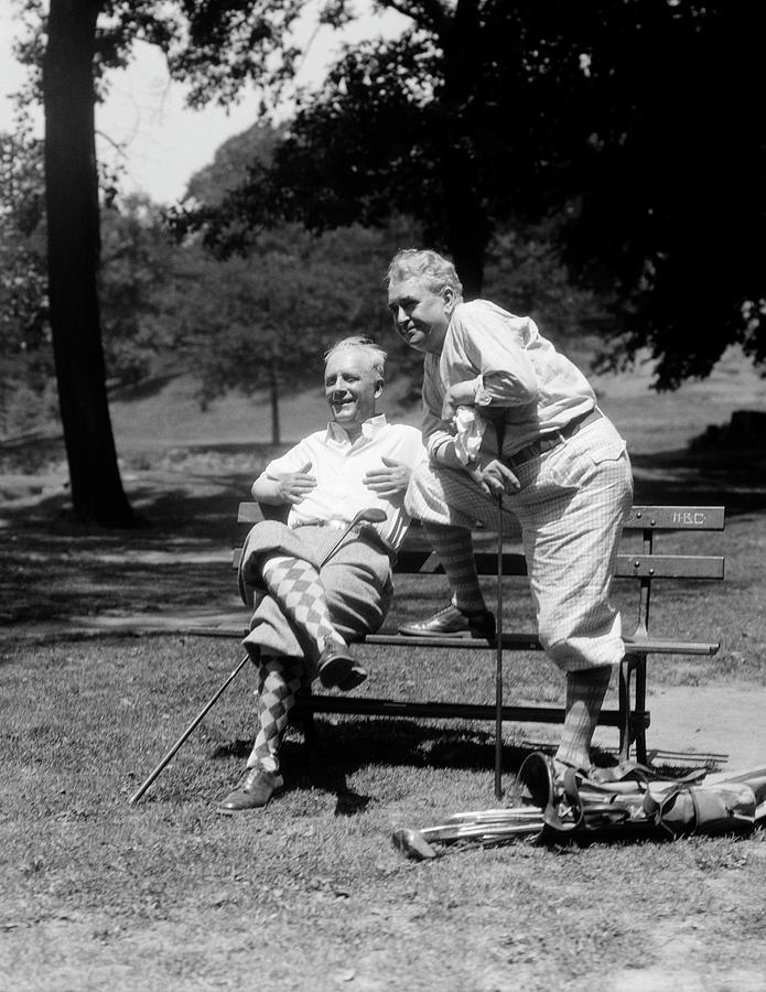 1920s 1930s 2 Senior Men At Golf Course Painting by Vintage Images - Fine Art America