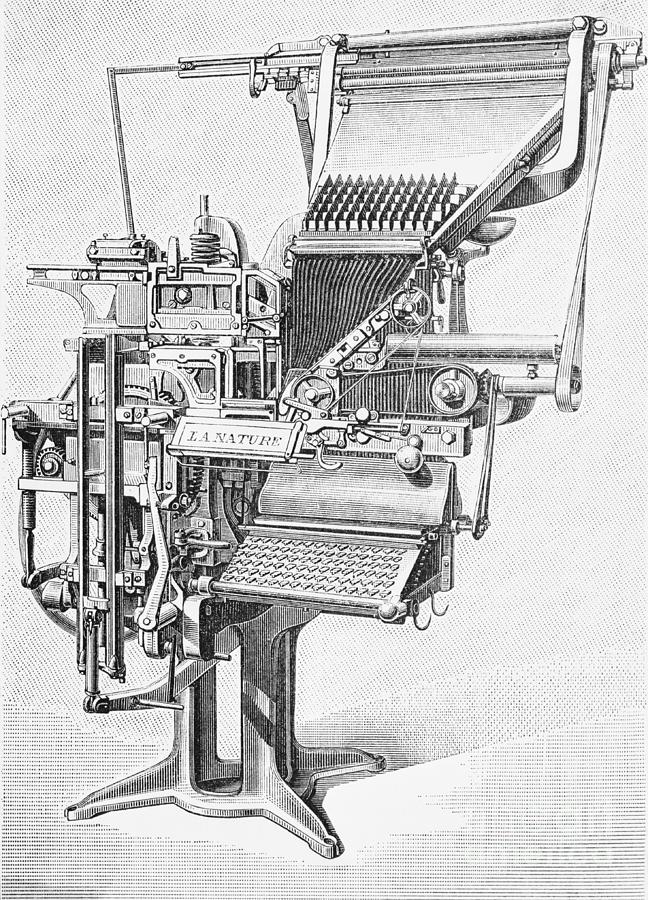 19th Century Linotype Machine by Bettmann