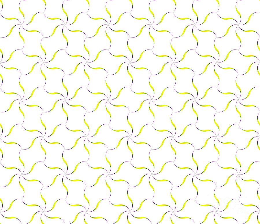 A repeating pattern featuring a delicate multi-colored curvy swirl with ...