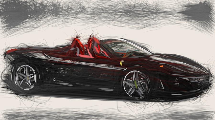 Ferrari F430 Spider Draw Digital Art by CarsToon Concept - Fine Art America