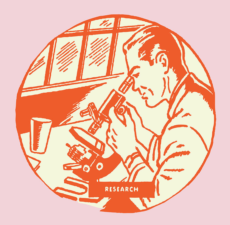 Scientist Using Microscope Drawing by CSA Images - Fine Art America