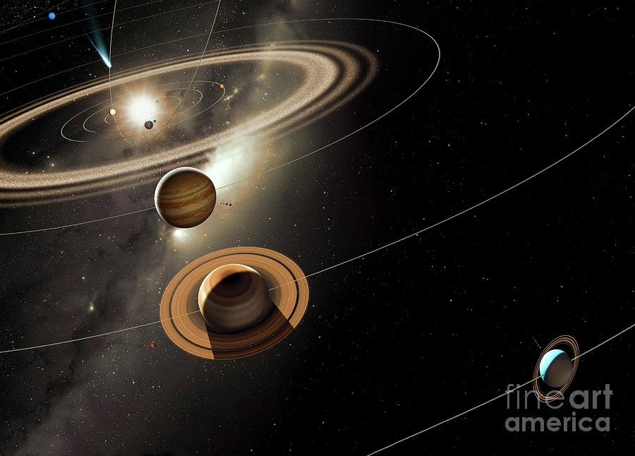 Solar System And Comet Photograph by Detlev Van Ravenswaay/science ...