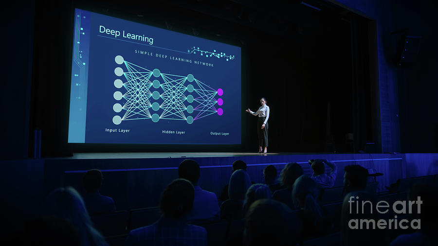 Speaker At Computer Science Conference Photograph by Gorodenkoff ...