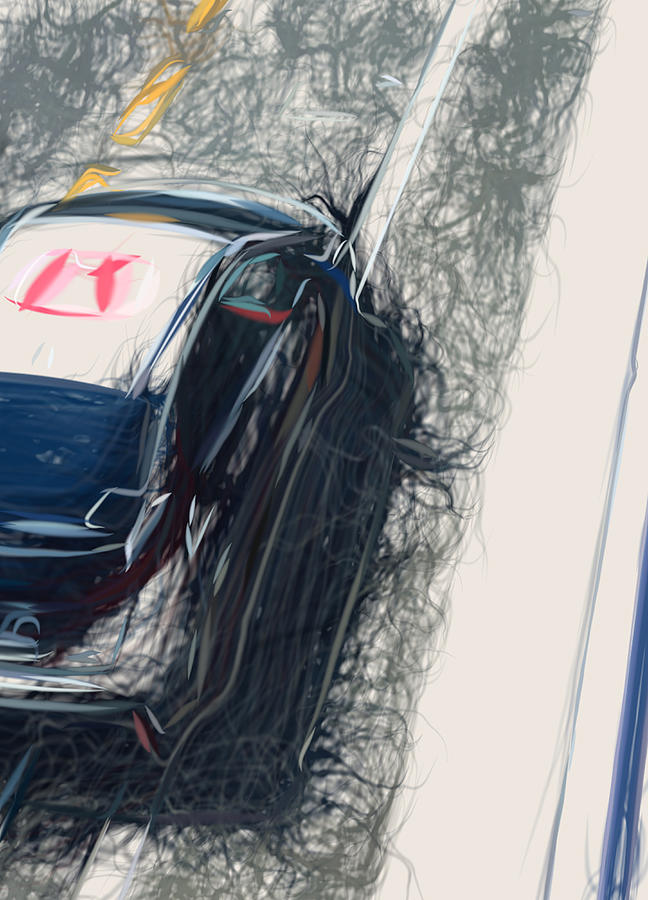 Honda Civic Type R Drawing Digital Art by CarsToon Concept - Fine Art ...