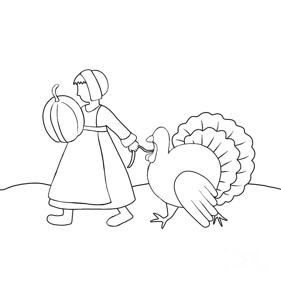 Thanksgiving Pilgrim and Turkey Digital Art by Valentina Hramov - Fine ...