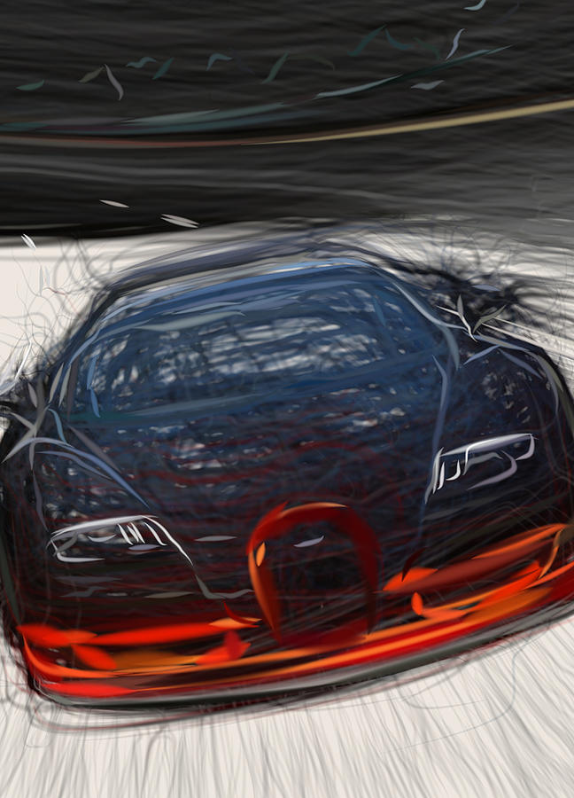 Bugatti Veyron Drawing Digital Art by CarsToon Concept - Fine Art America